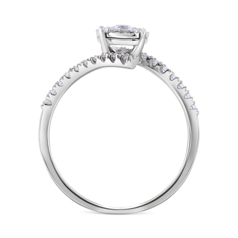 Diamond Illusion Bezel Cluster Bypass Engagement Ring
